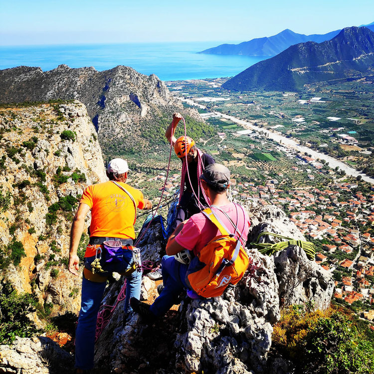 Multi-pitch climb in Leonidio (Greece)
