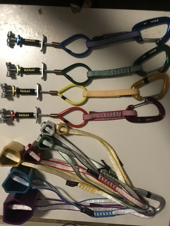 Huge Lot. All new (mostly) Totems, BD UL's, Nuts, Hexes, Shoes, Biners ...