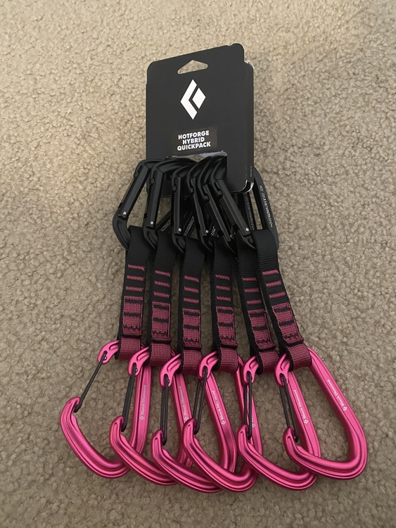 SOLD: 6 BD Quickdraws hotforge hybrid pink