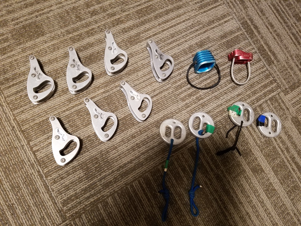 Vintage belay devices and closet cleanout