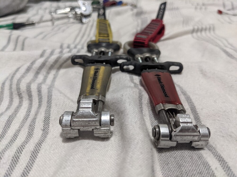 Climbing gear: C3's, BD Nuts, BD/metolius hexes, cam, micro nuts