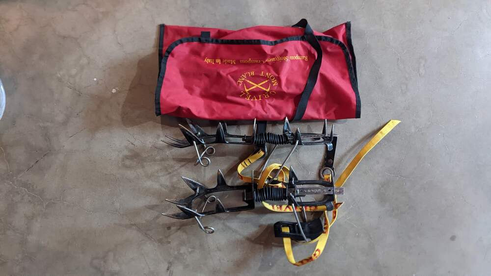 Carabiners, Nuts, Mutant 38, Big Bros, pitons, Ice gear