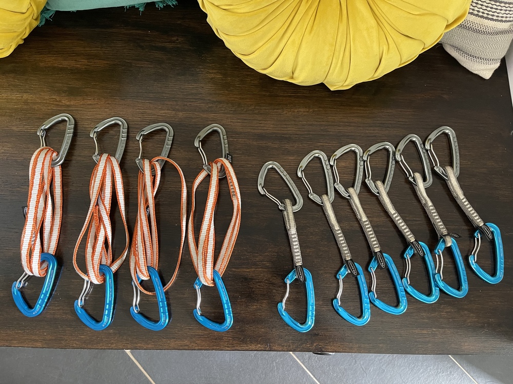 SOLD: Set of (4) Trango Phase Alpine Draws and (6) Trango Phase 12cm Draws