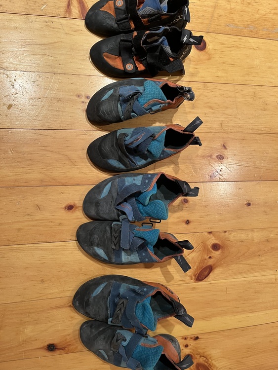 FS: Big Gun harness, knee pad, climbing shoes