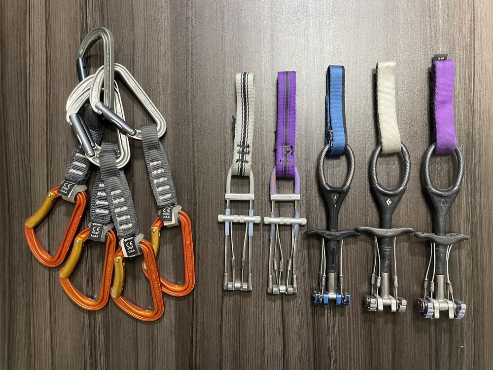 BD Cams , TCUs, Spirit Quickdraws