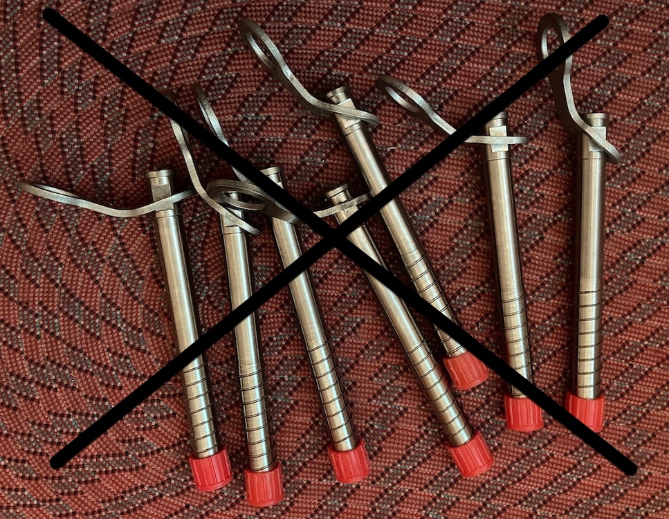 Ten 24" snow pickets, Ti ice screws(SOLD), old tools(SOLD), unused ...