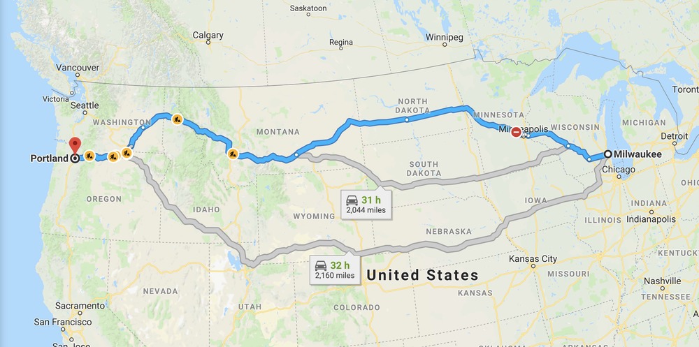 Help me decide where to climb (road trip from Wisconsin to Portland, OR)