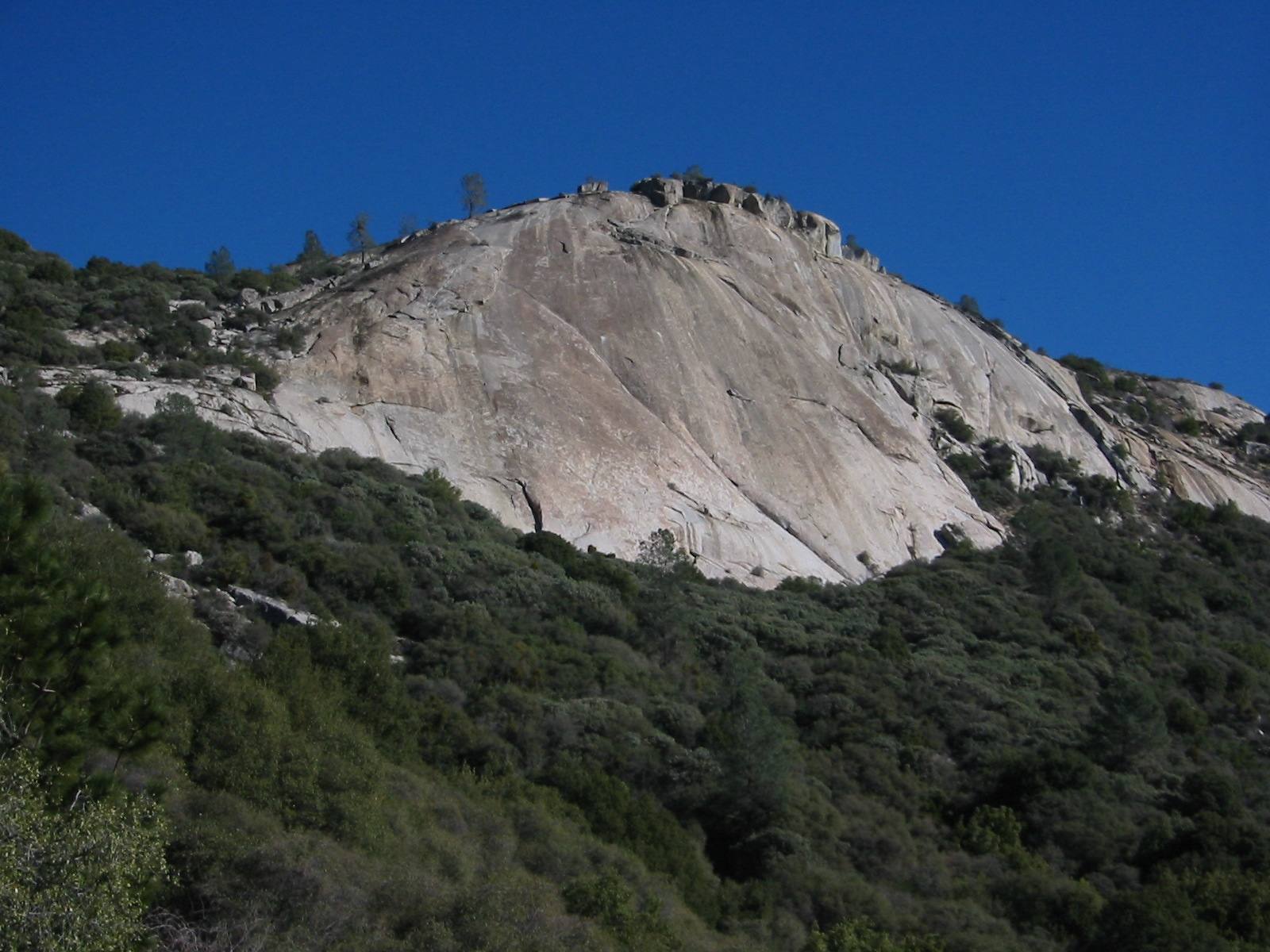 Tollhouse rock - Tollhouse Traverse is the obvious groove in the middle ...