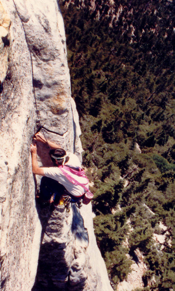 Paul Goss on pitch below Lunch Ledge.