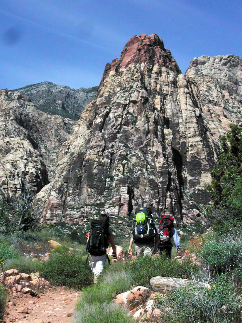 Hiking to the Mescalito on a perfect Red Rock day.