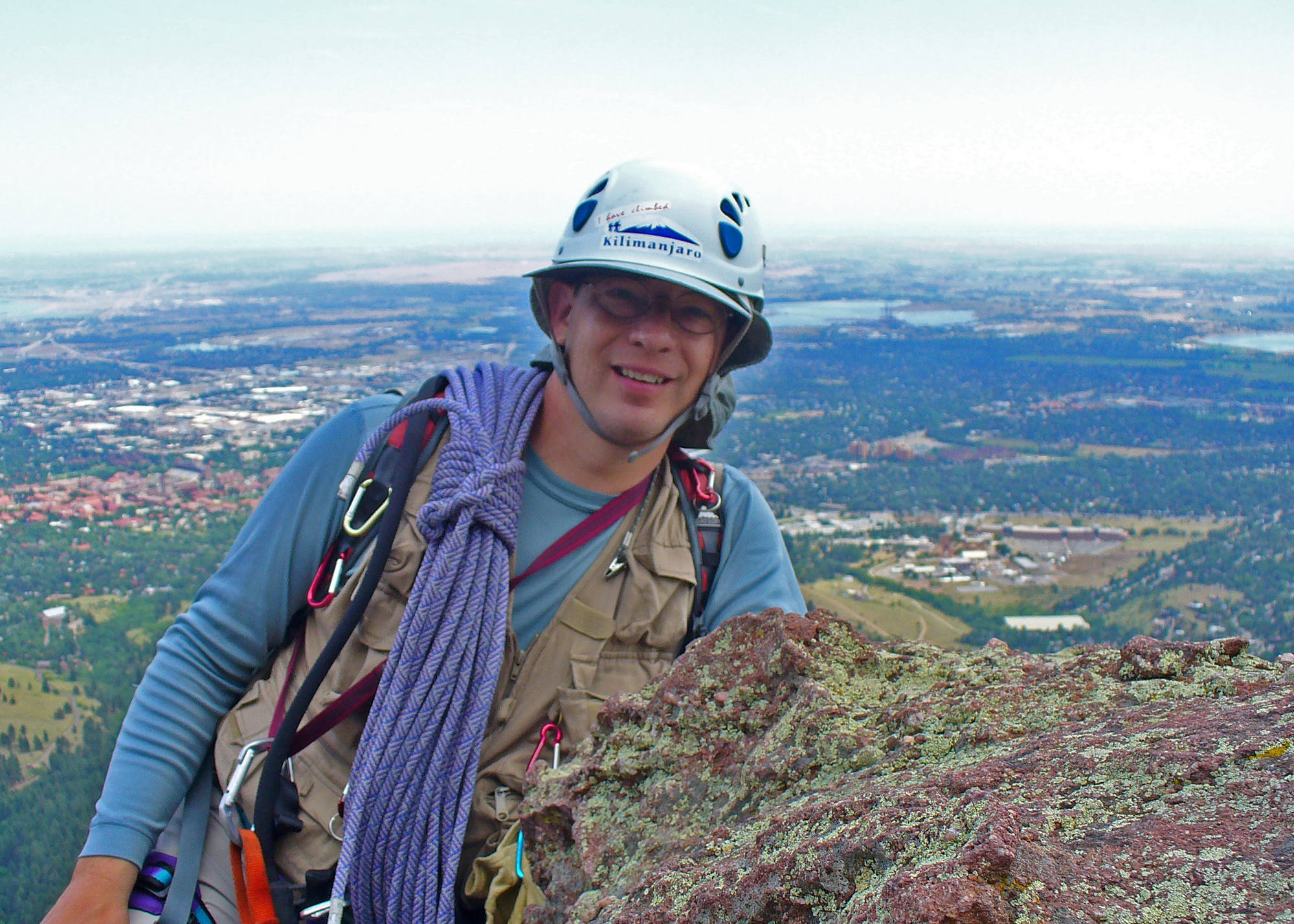 Ego shot of Alan Chudnow at the top. Removed anchor gear and ready for ...