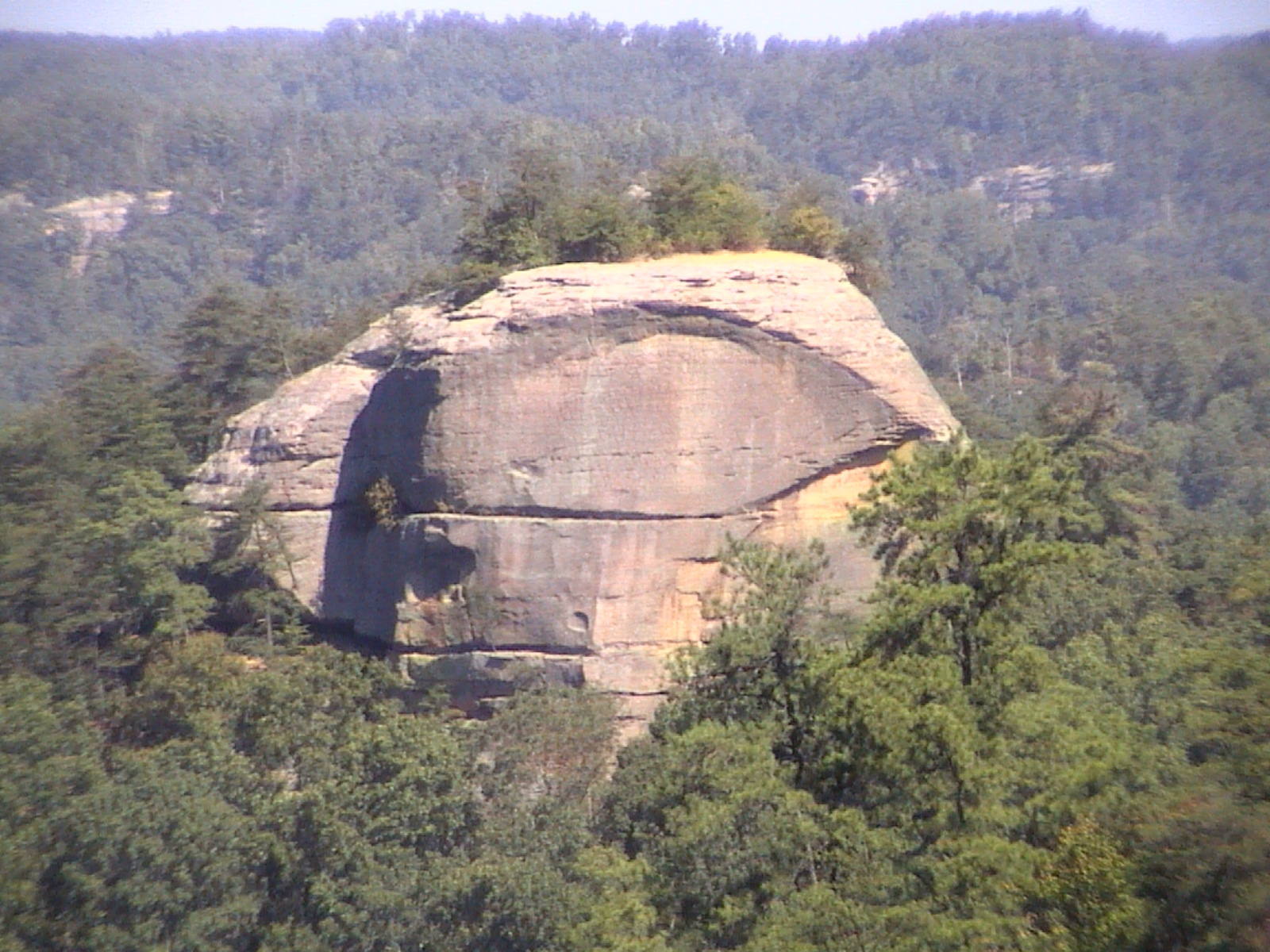 Courthouse Rock from Auxier Ridge. The Standard Route is located on the ...