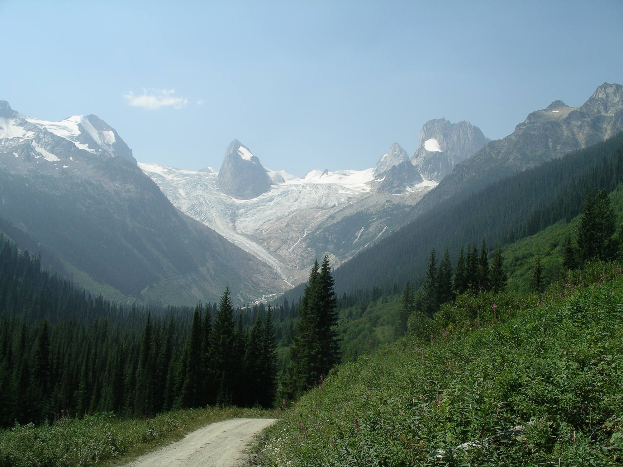 First good glimpse of the Bugaboo's on the drive in.