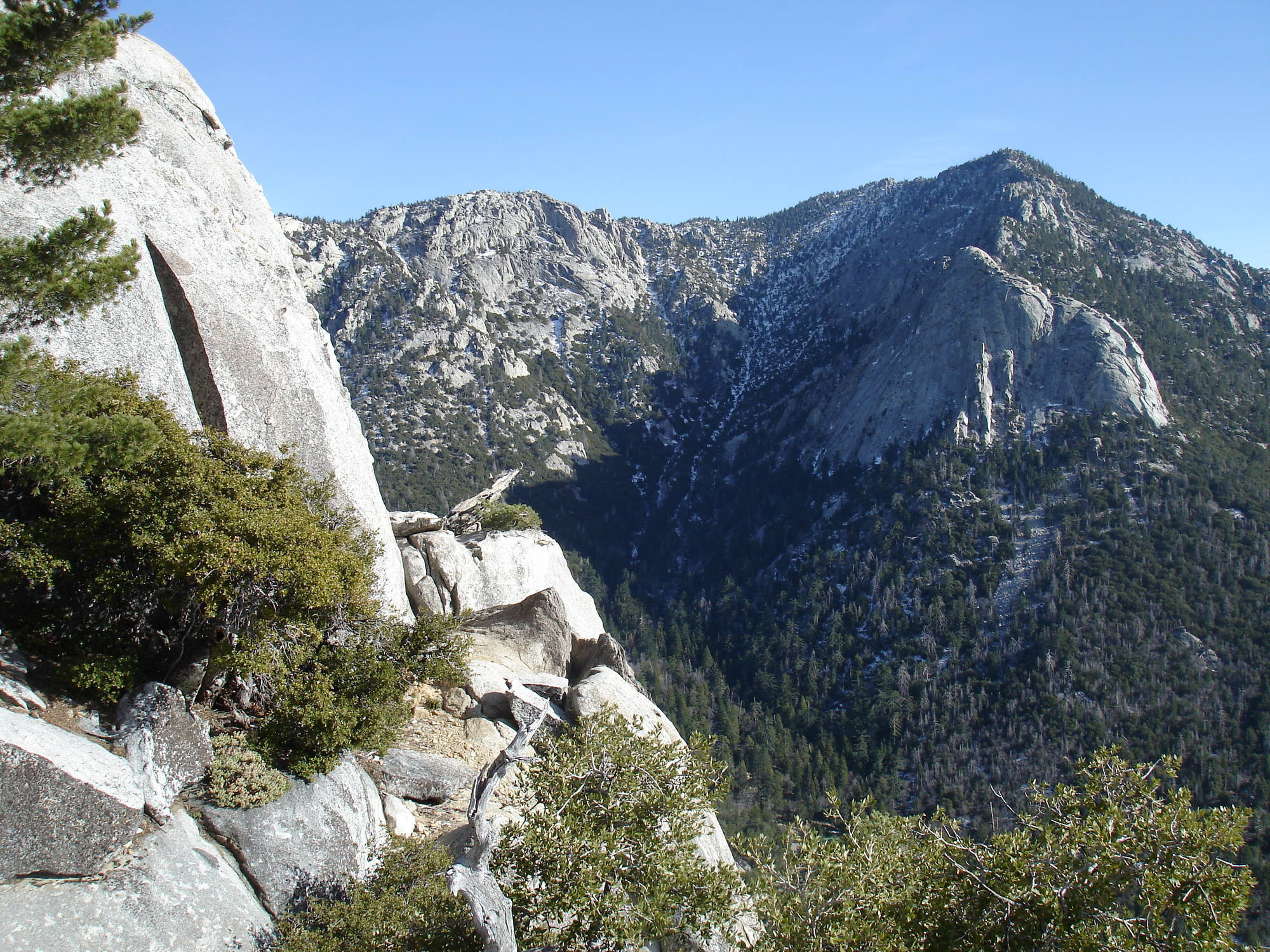 View of Tahquitz from roughly above the South Face of Suicide Rock