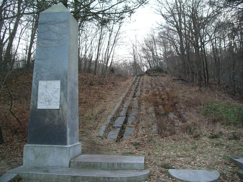 The old Granite Railroad leading up to the Quarries (built in 1826).