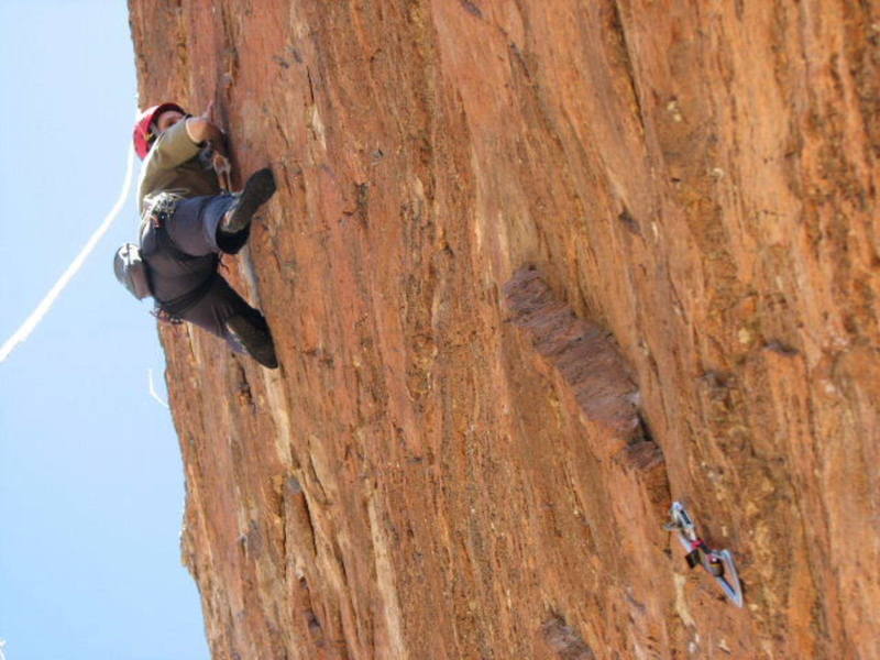 Resized image! Sharon Legg, exiting the lower crux to some exciting ...