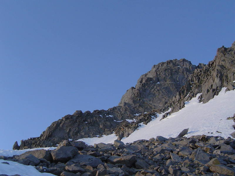 The arete that puts the Arete in Swiss Arete, Mt. Sill, July 2006.