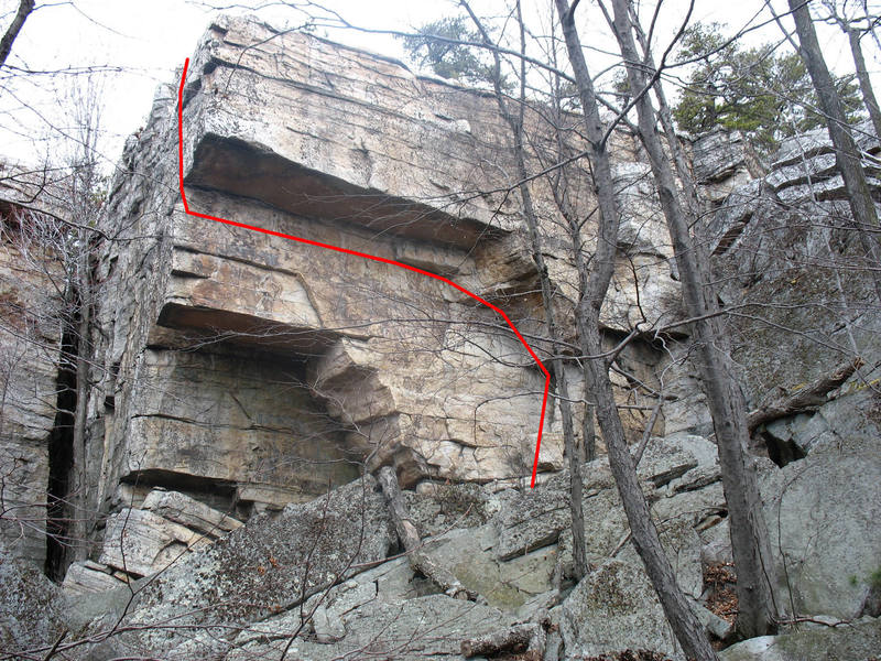 Rock Climbing in Impossible Roof Area, The Gunks