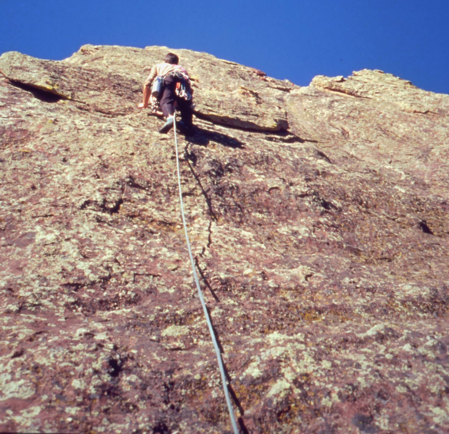 Tony Bubb higher up on the endless slabs of the East Face Left on the ...
