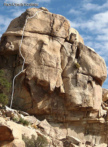 Rock Climb Pinch a Smelly Scrutinizer, Joshua Tree National Park