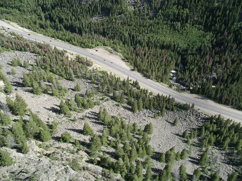 The view you get looking down, near the top of The Halidome.