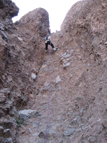 Rock Climb Rappel Gully, Central Arizona