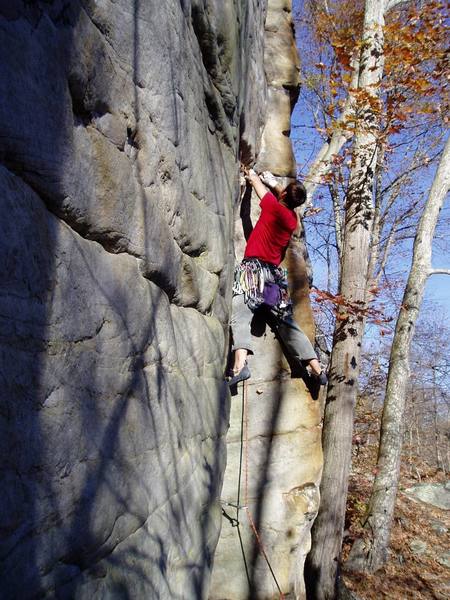 Rock Climbing in K) Scream Seam Area, The New River Gorge