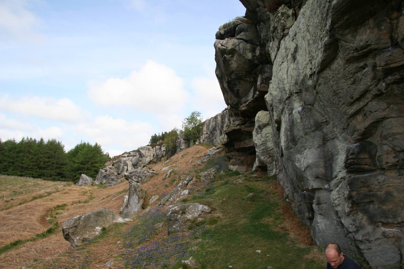 The Northern section of the main crag of Back Bowden Doors.