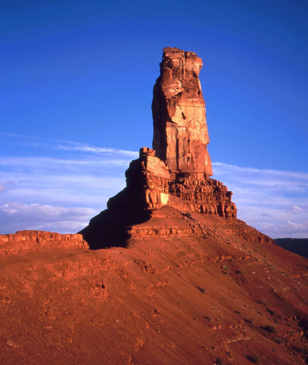 Castleton Tower from the North. Photo by Tony Bubb, 2003.