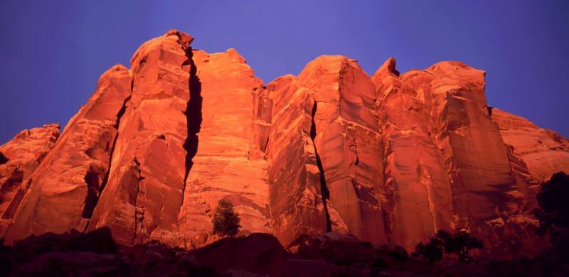 Way Rambo Wall as seen from the trail at Sunset. Photo by Tony Bubb, 2005