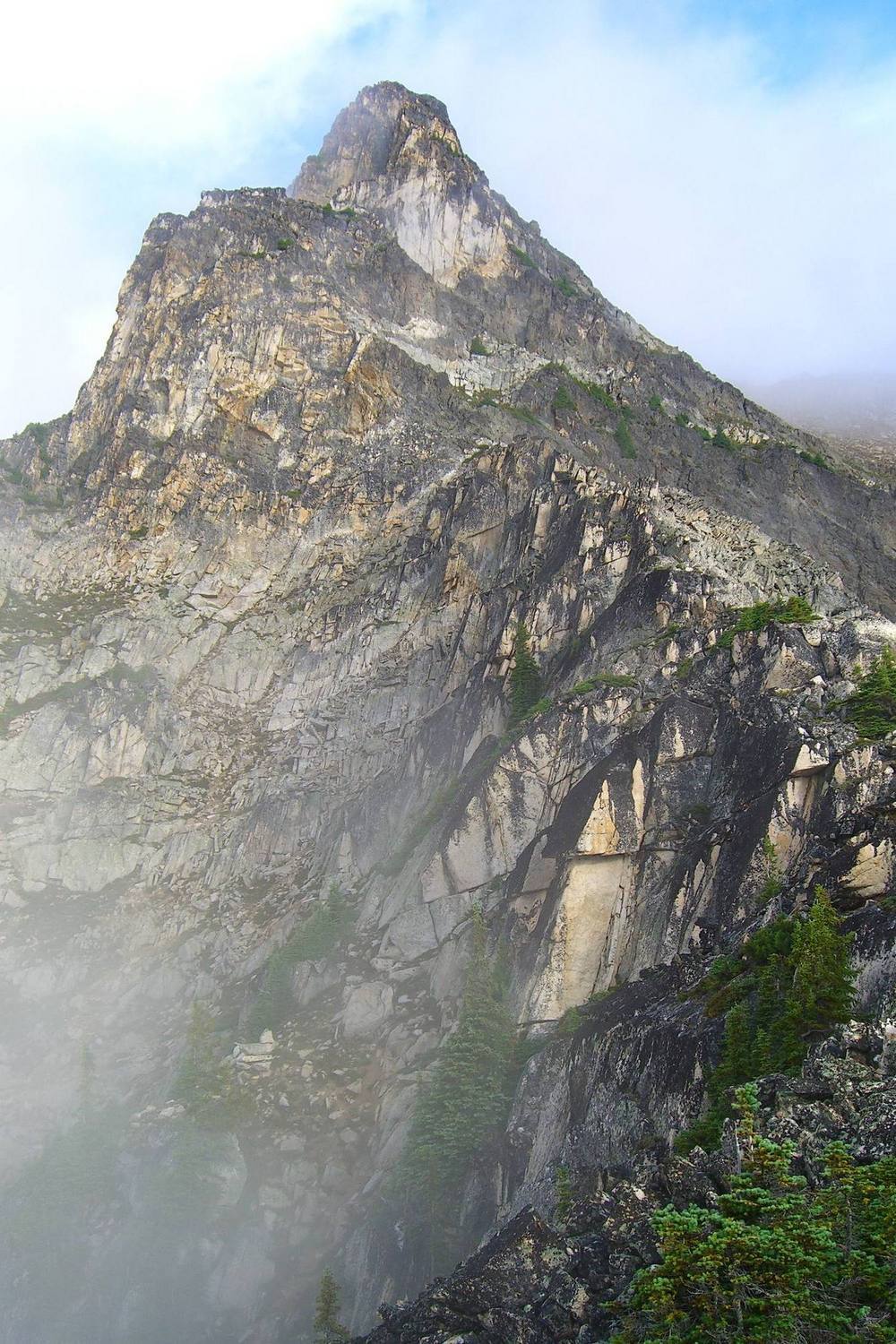 View up the SE Ridge of Eastpost, from our low point on the ridge. The ...