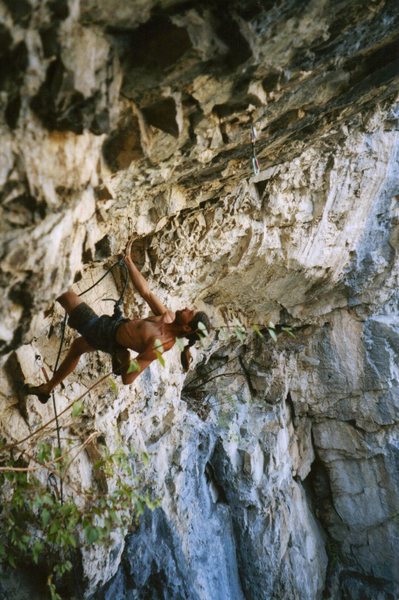 Rock Climbing in War and Peace Cave, West Idaho