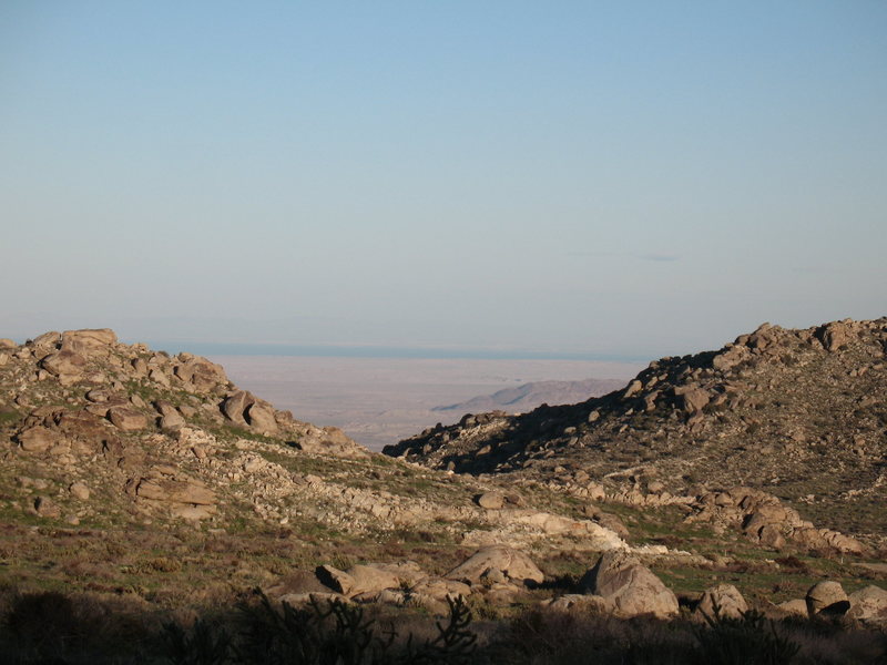 Looking southwest from Culp Valley with the Salton Sea visible in the ...