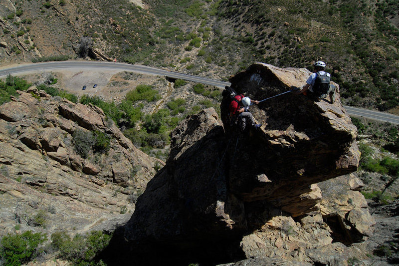 After completing 4 pitches up the Central Gully, Romain & Alberto ...