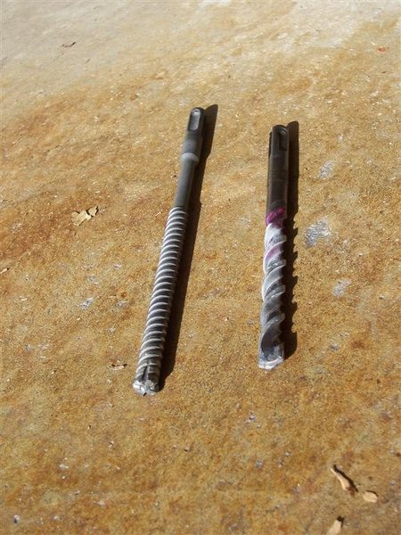 Rebar Eater Vs standard hammer drill bit. Rotary only mode for Rebar ...