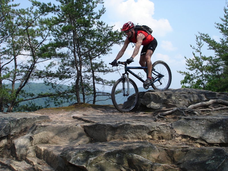 Mountain biking at the New River Gorge - Long Point Trail.