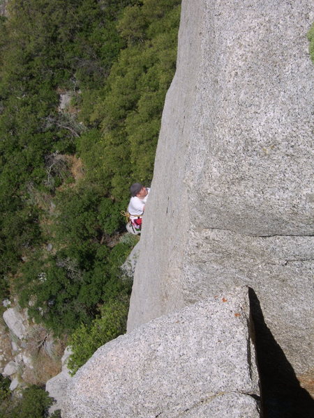 Just exiting the offwidth section and finishing the 2nd pitch