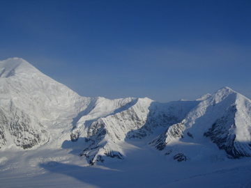 Sultana Ridge of Mt Foraker as seen from Mt Hunter. Foraker summit is ...