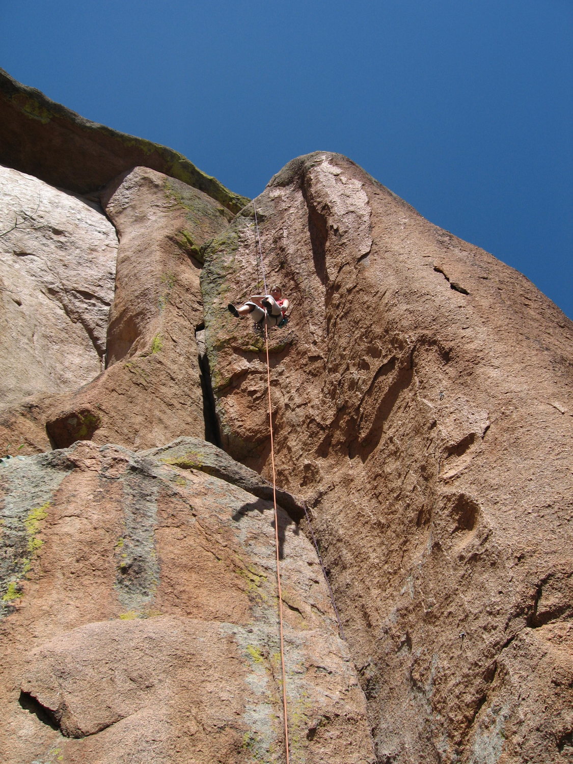 Full shot of climb, top section goes inside chimney.