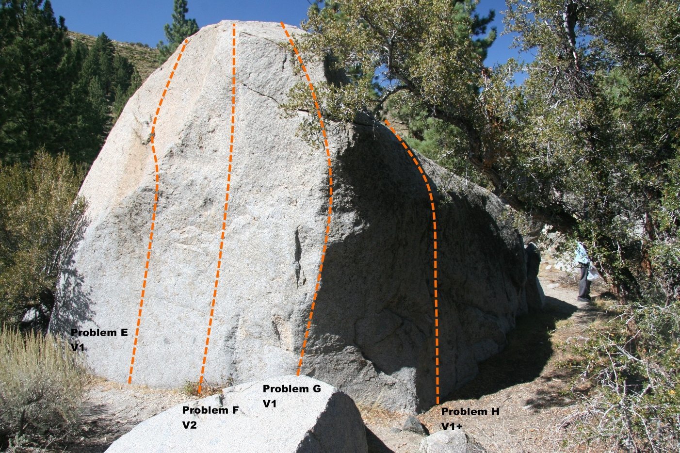 Slab Boulder Topo, South East face
