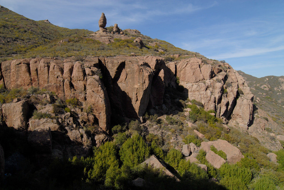A view of Echo Cliffs (with Balanced Rock looming overhead), as seen ...