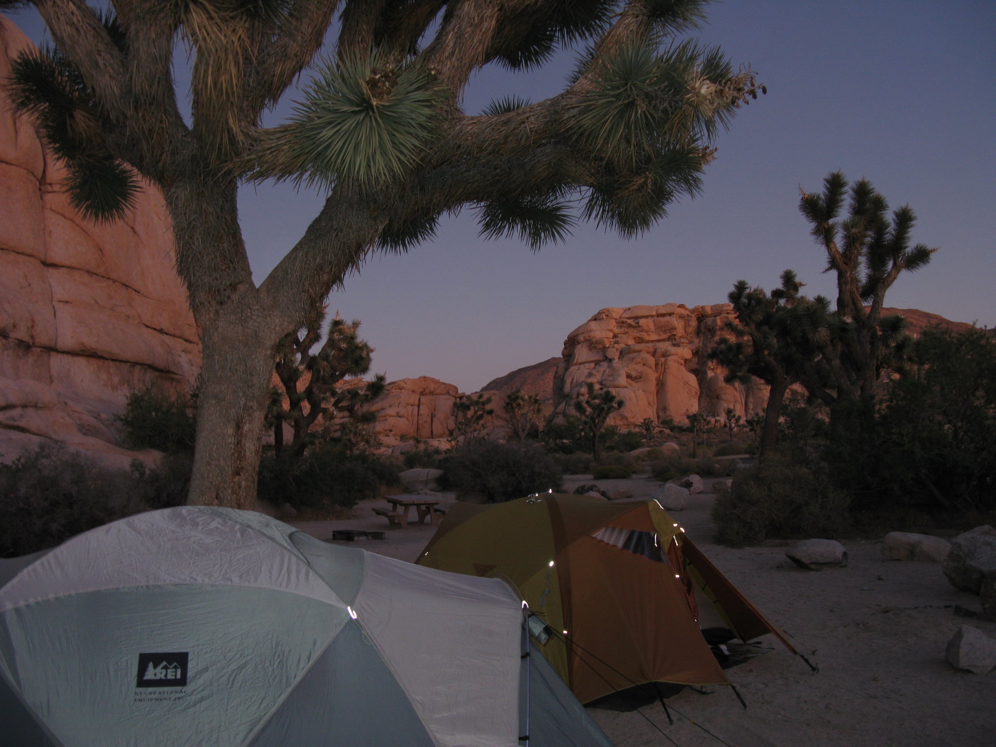 Sunset from site #2 Hidden Valley Campground
