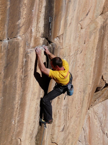 This shot shows the start of the hand traverse.