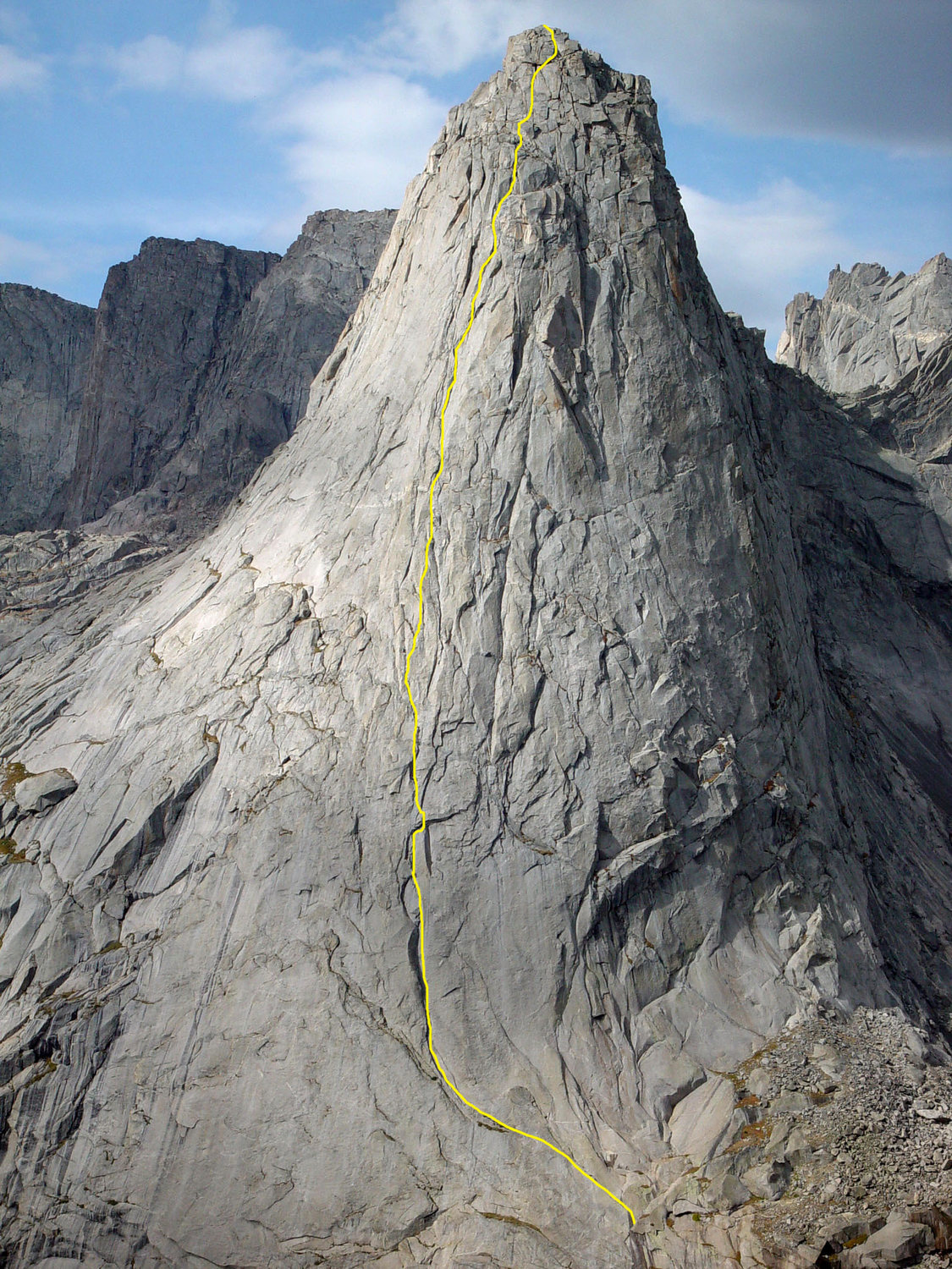 Pingora's Northeast Face approximate route shown. Don't use this as an ...