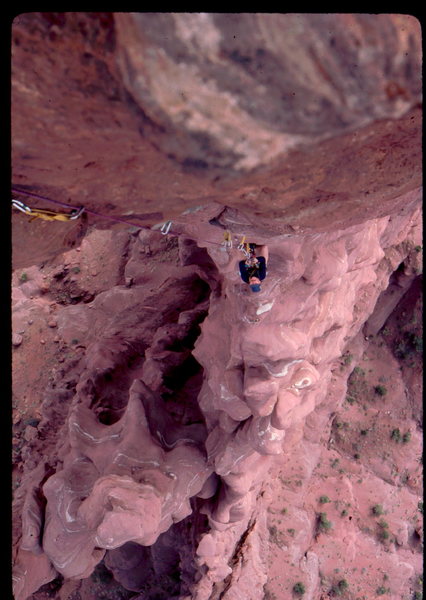 Steve Mestdagh on 8th pitch of The Finger of Fate. Photo: Bob Horan ...