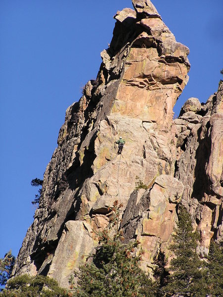 Here is a shot of the cliff, with Bert leading Butter Cup....