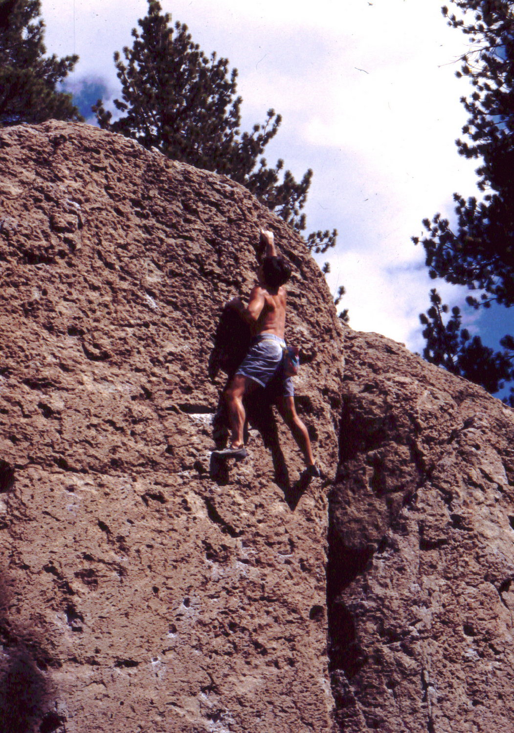 Volcanic pocket bouldering at Deadman's Summit. photo: Bob Horan ...