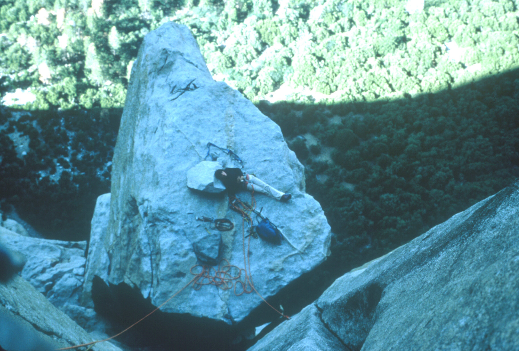 Looking down on El Cap Spire, 1978