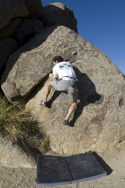 Climbing in Upper Mound (main upper cluster of boulders), Albuquerque Area