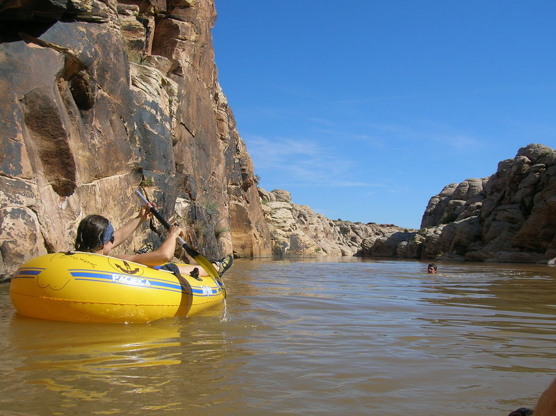 we originally wanted a canoe, but these lil' rafts from big 5 worked ...